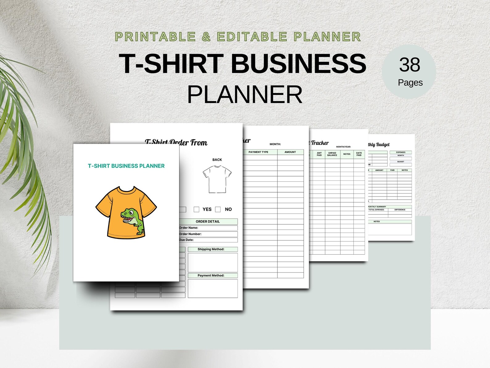 T-shirt Business Planner | Printable and Editable Canva Template ...