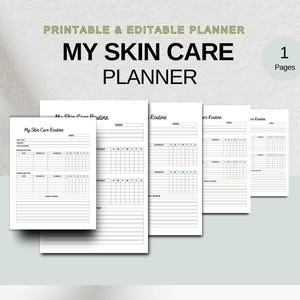 My Skin Care Routine Printable and Editable Canva Template Daily ...