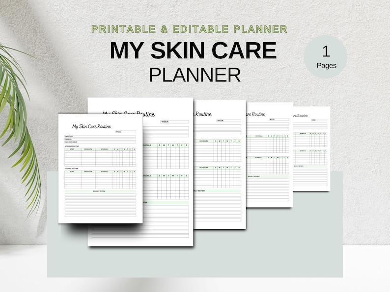 My Skin Care Routine | Printable and Editable Canva Template | Daily ...