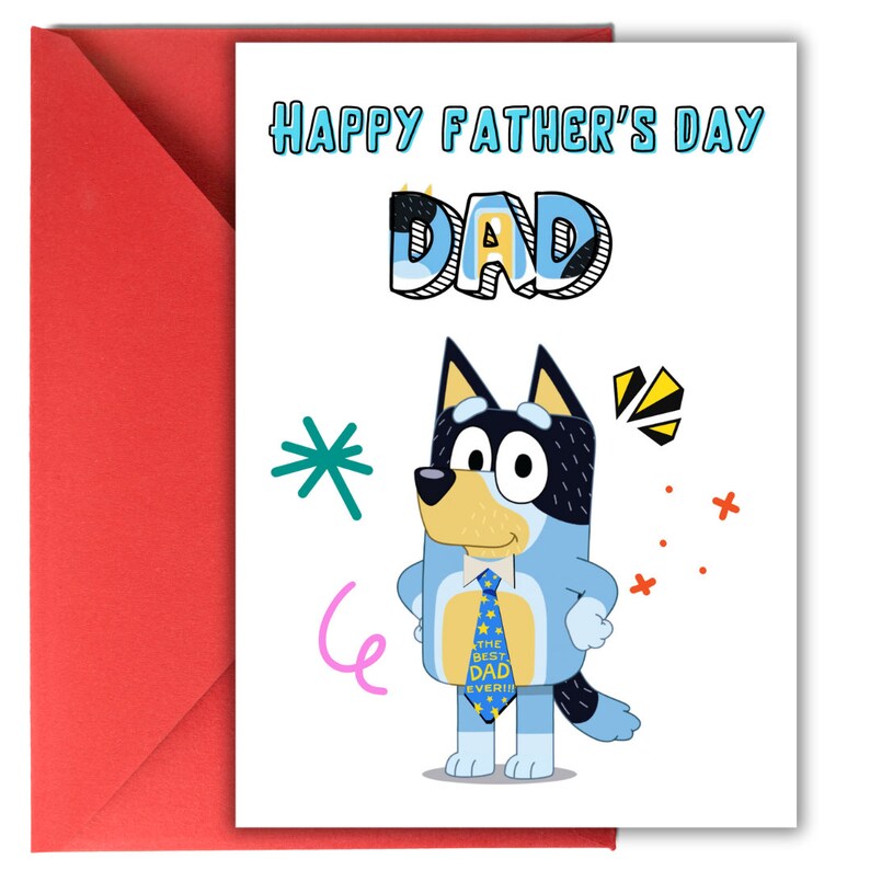 Printable Bluey Fathers Day Card, Bluey Card, Bluey Dad, Bluey Father's ...