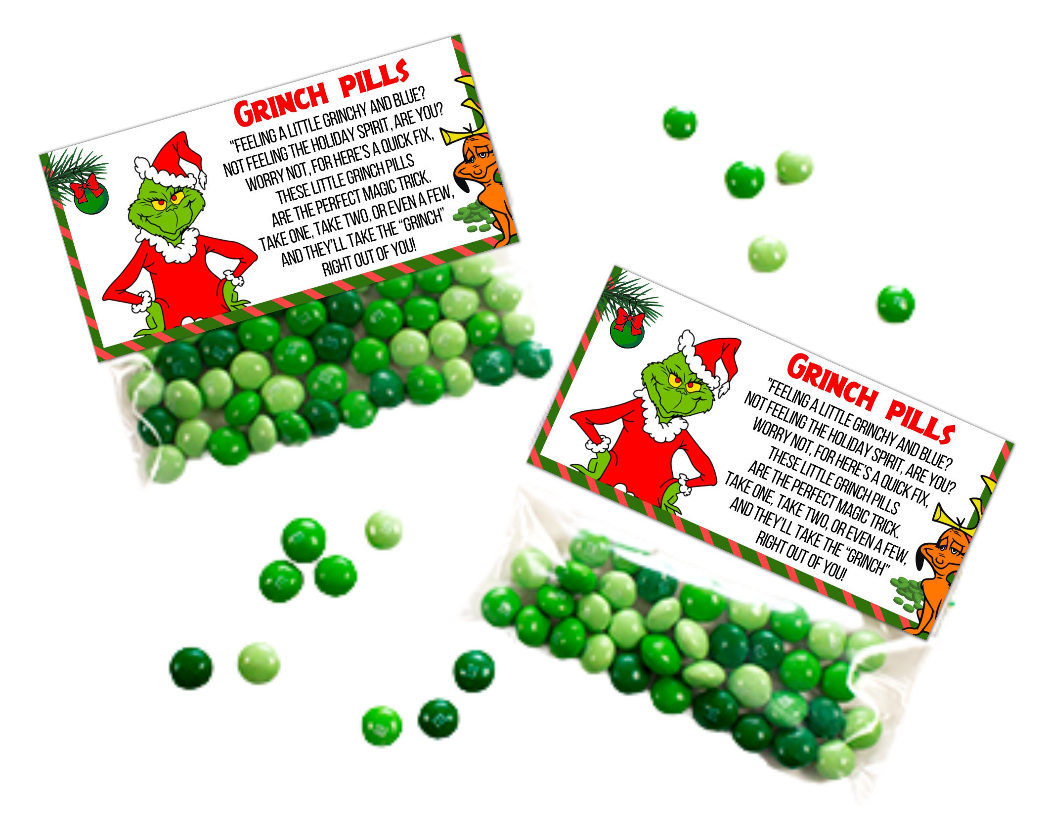 Grinch Pills Printable, Grinch Pills Card, Grinch Pills Bag Topper ...