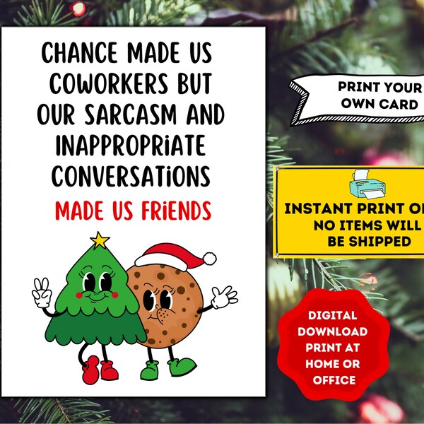 Funny Xmas Coworker Card - Etsy