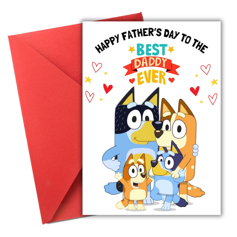 Bluey Fathers Day Card Bluey Fathersday Card, Bluey Fathers Day Card ...