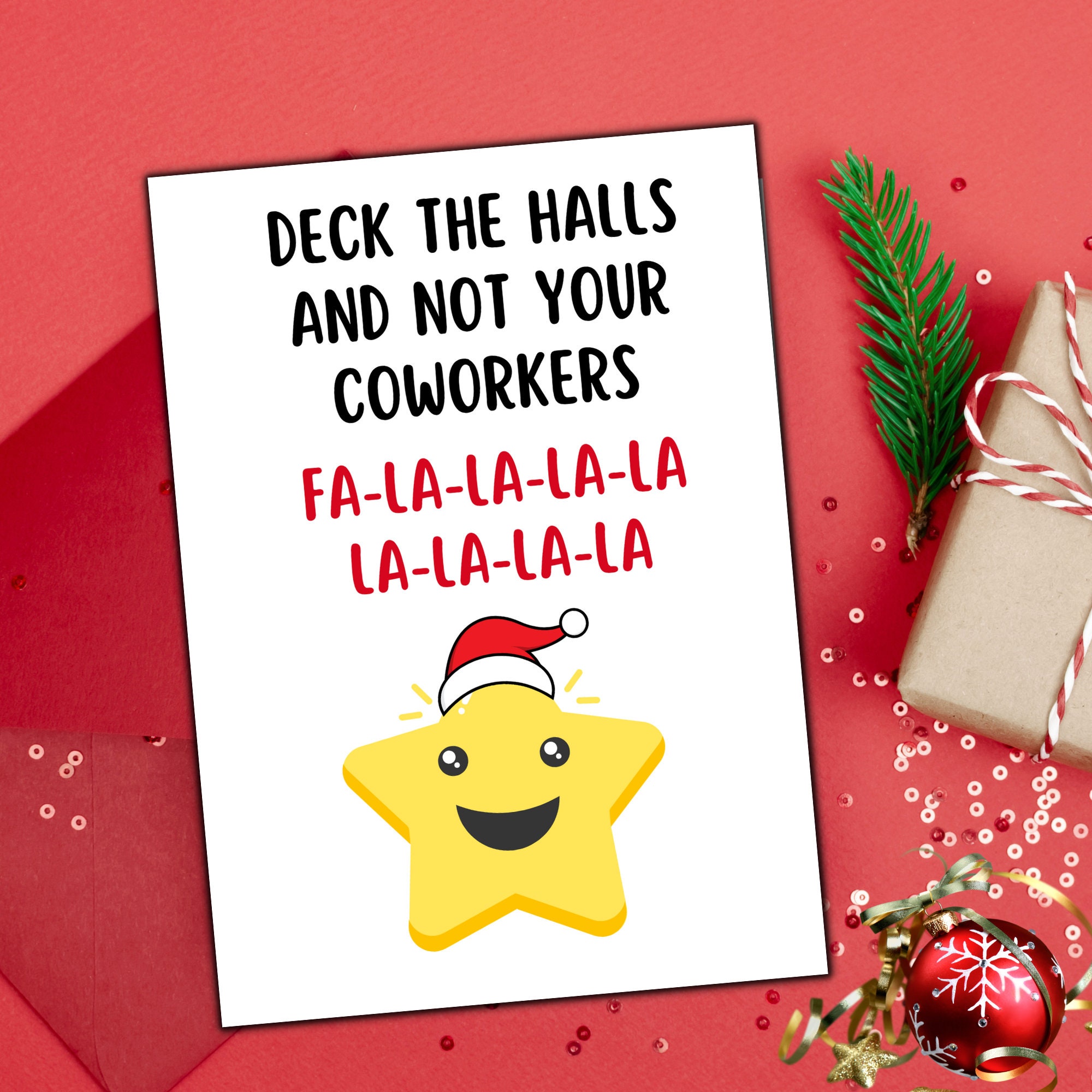 Printable Coworker Card, Printable Coworker Christmas Card, Coworker ...