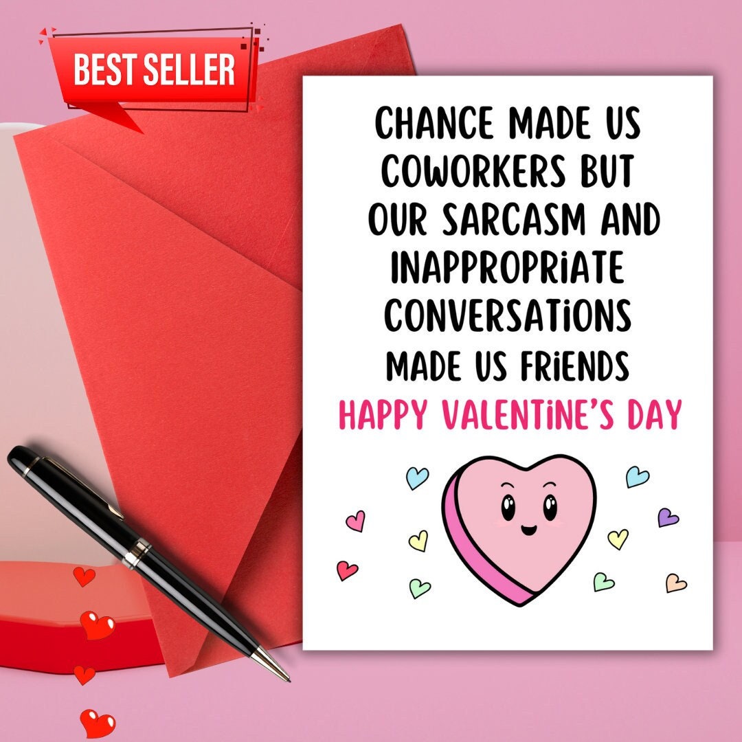 Coworker Valentine, Coworker Valentines Day Card, Funny Coworker ...