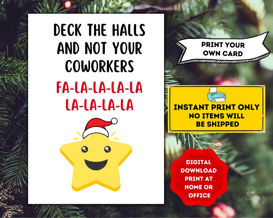 Printable Coworker Card, Printable Coworker Christmas Card, Coworker ...