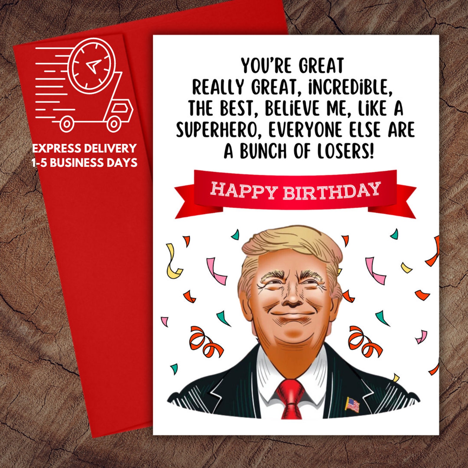Donald Trump Birthday Card, Trump Birthday Card, Trump Card, Funny ...