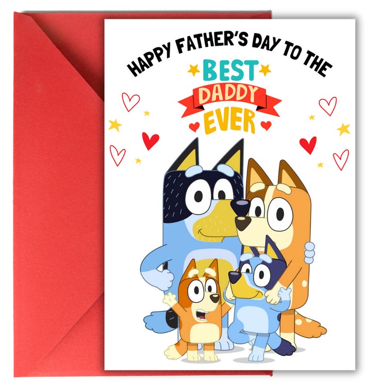 Bluey Fathers Day Card Bluey Fathersday Card, Bluey Fathers Day Card ...