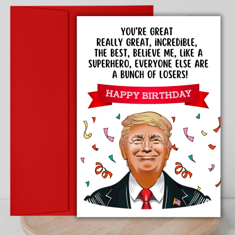 Donald Trump Birthday Card, Trump Birthday Card, Trump Card, Funny Birthday Card, 50th Birthday ...