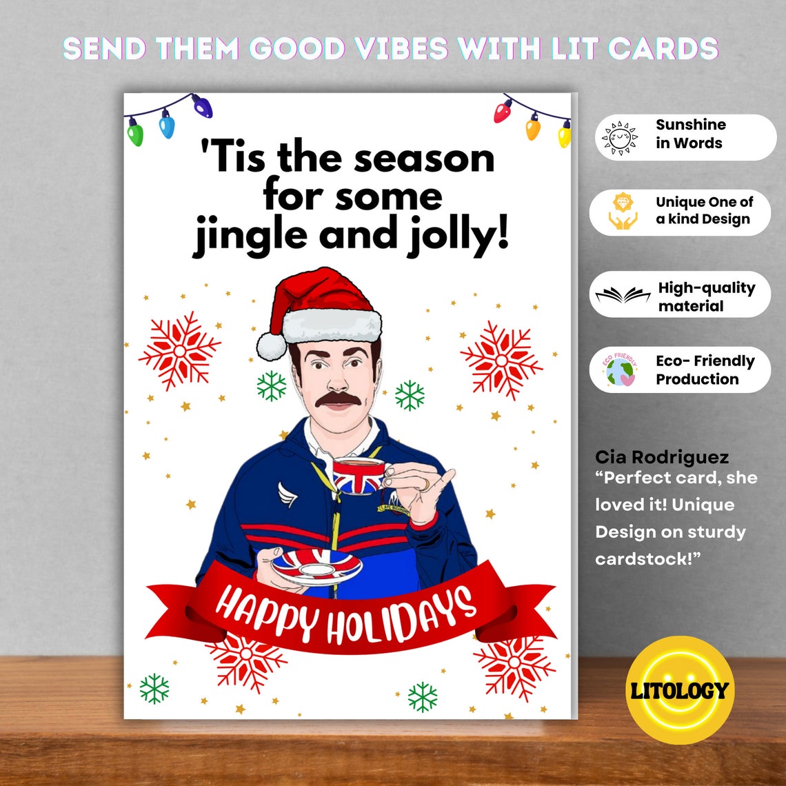 Ted Lasso Christmas Card, Ted Lasso Card, Funny Christmas Card for Work ...