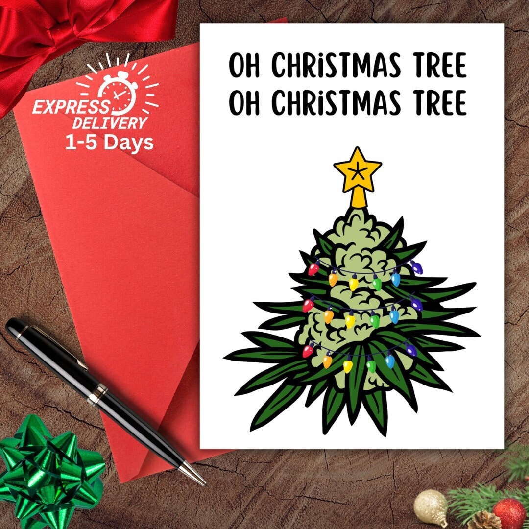 Stoner Christmas Card Stoner Card 420 Card Funny Stoner - Etsy