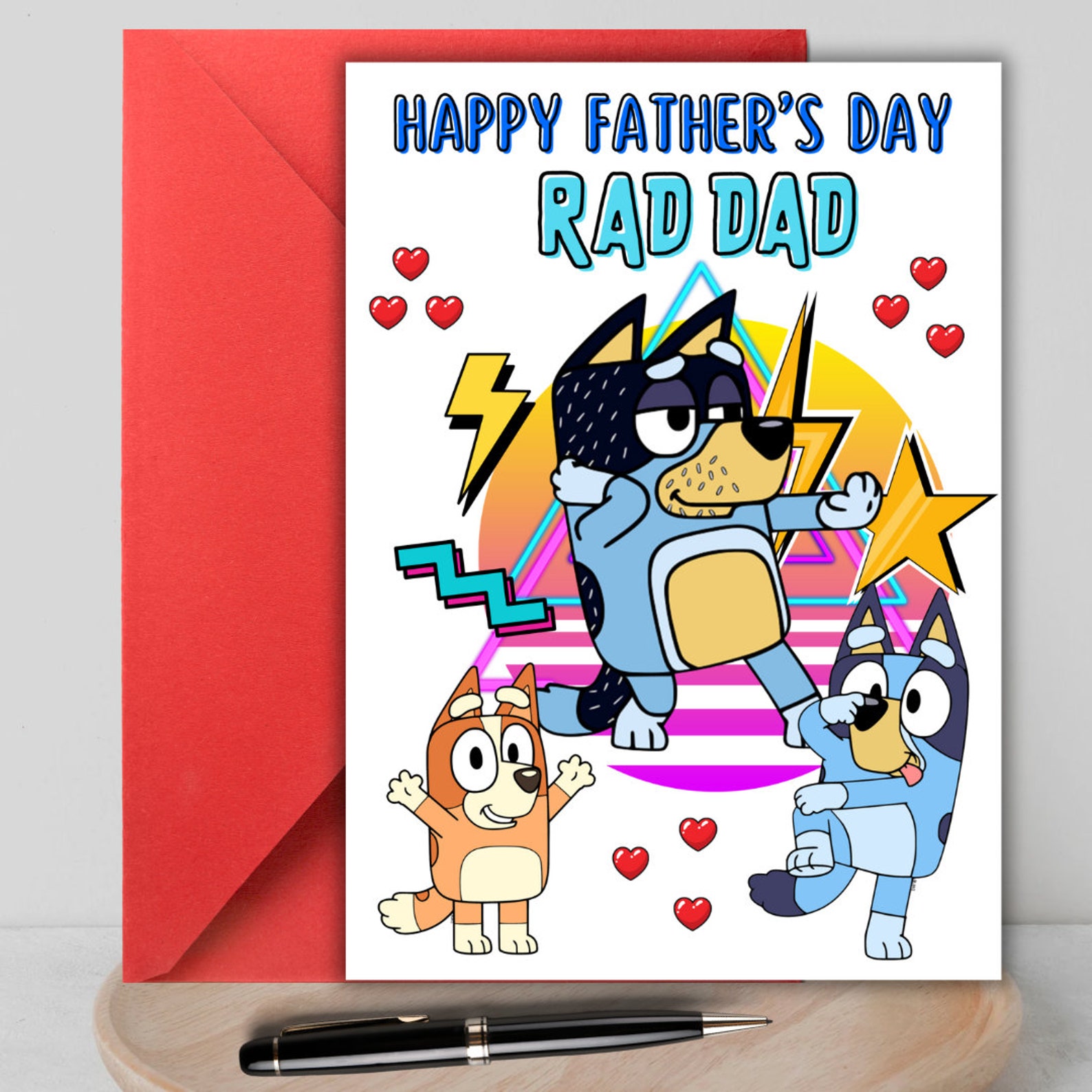 Bluey Fathers Day Card, Bluey Card, Bluey Dad, Bluey Father's Day Card ...