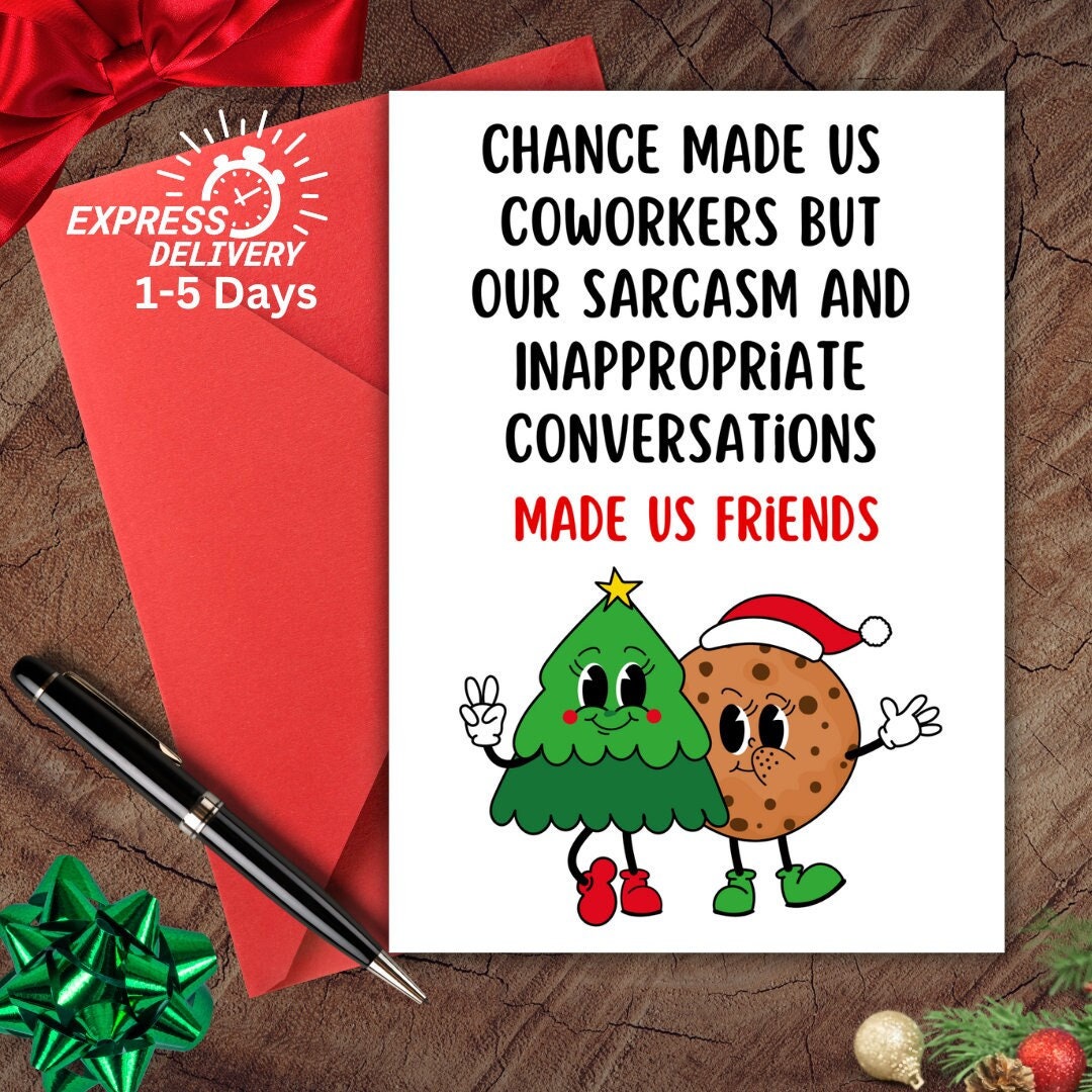 Printable Coworker Christmas Card Funny Coworkers Card - Etsy UK