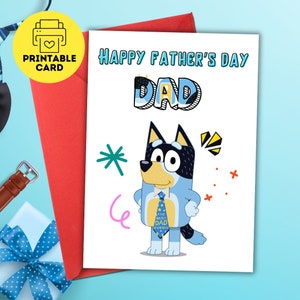 Printable Bluey Fathers Day Card, Bluey Card, Bluey Dad, Bluey Father's ...