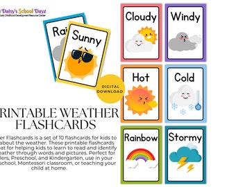Printable Weather Flashcards - Etsy