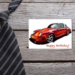 Porsche Custom Birthday Card, Porsche Thank You Card, Porsche Targa Art ...