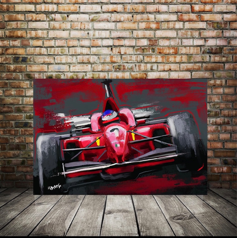 F1 Ferrari Art Print | Formula One Racing Canvas | Automotive Wall ...