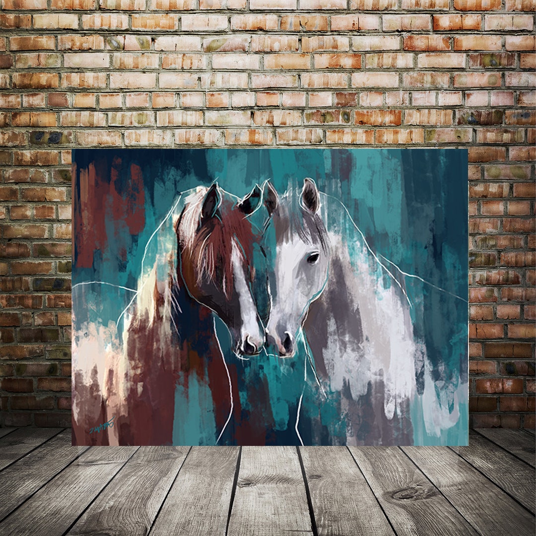 Horses Art Painting, Art of Horses, Horse Art Print, Canvas Home Decor ...