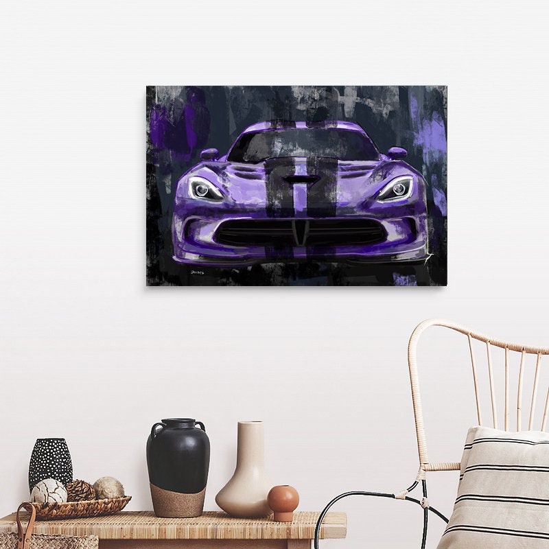 Viper Art Print Dodge Artwork Custom Car Painting Race Car - Etsy