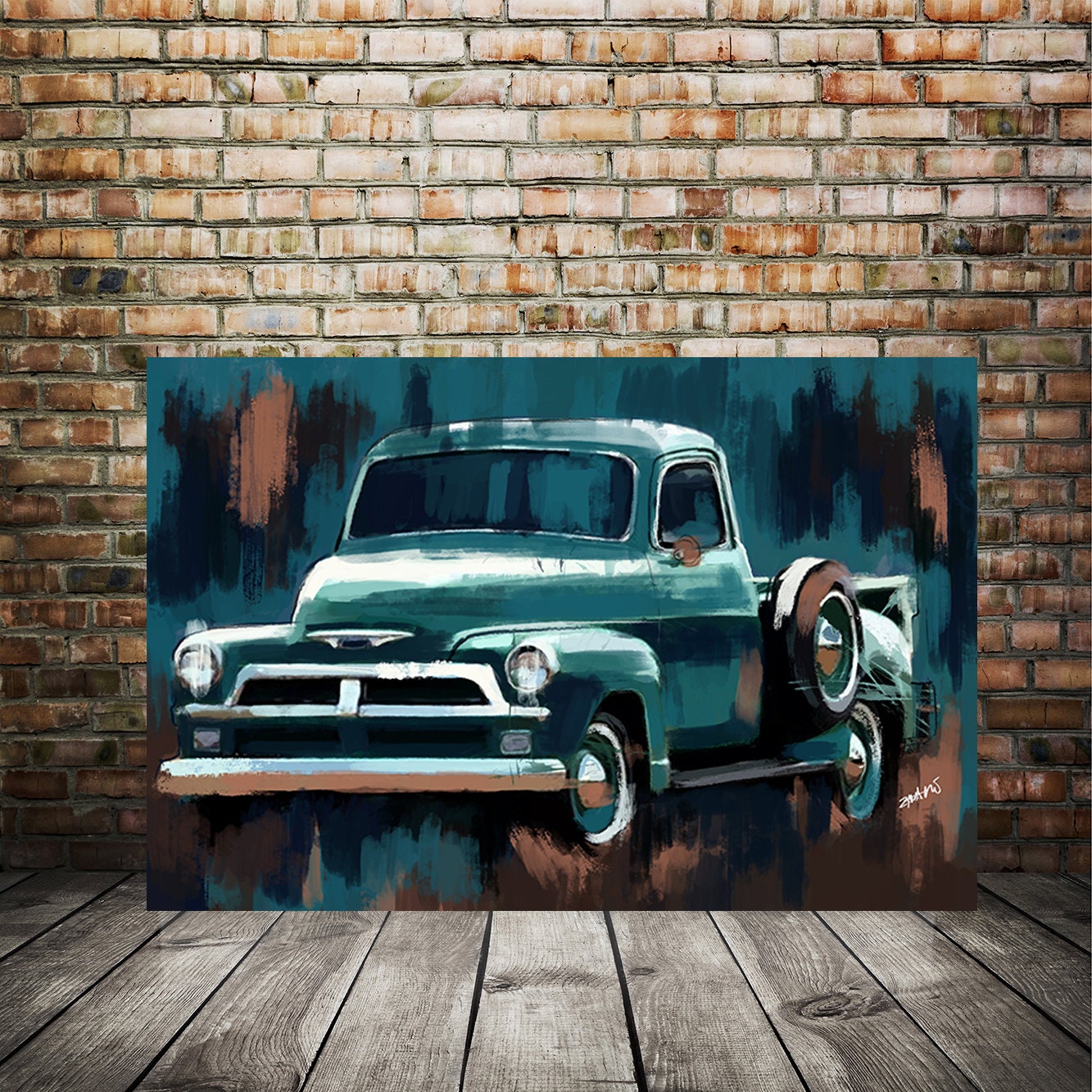 Classic Vintage Truck, Chevy Truck Artwork, Car Enthusiast Art, Race ...