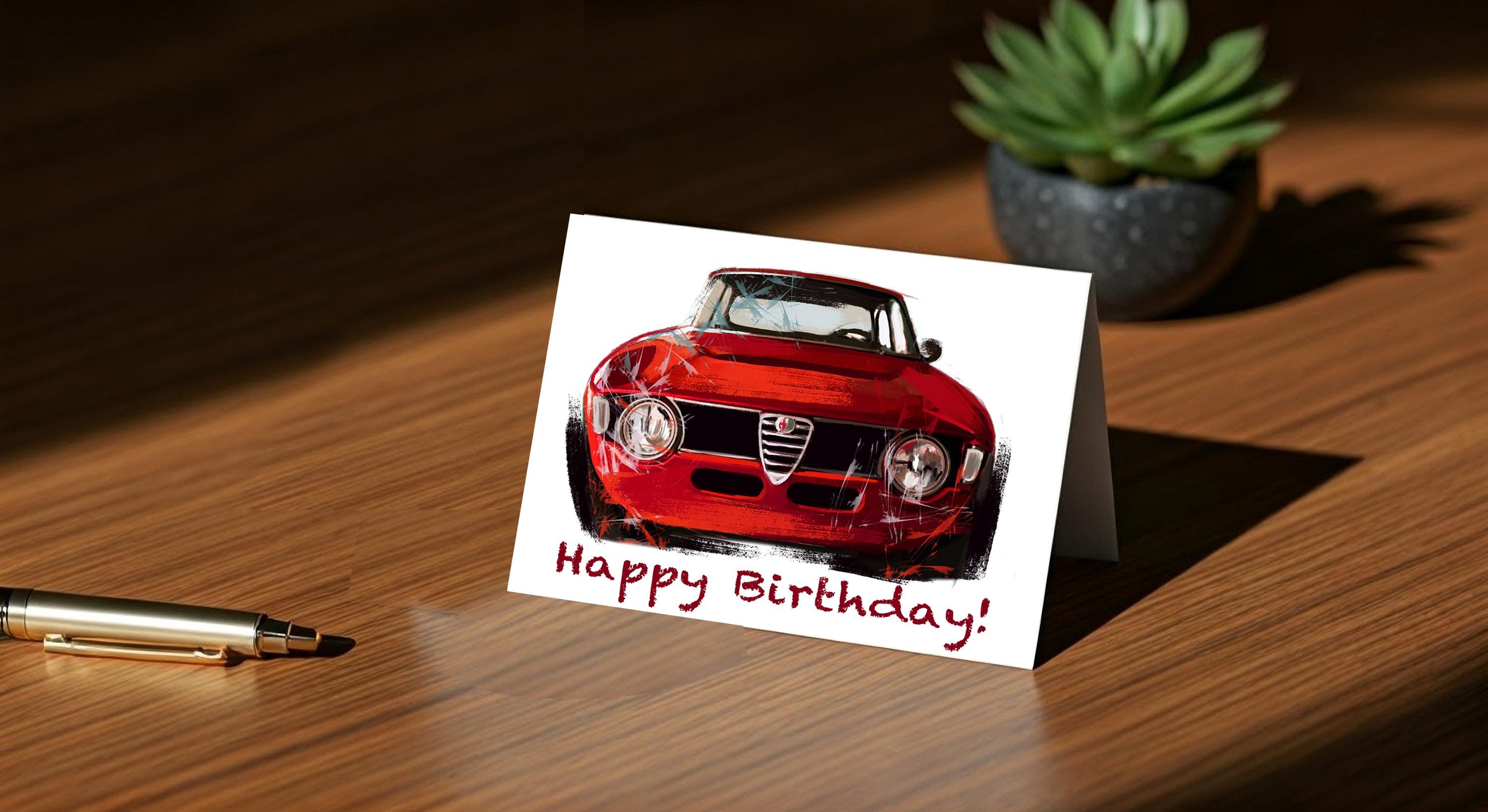 Alfa Romeo Custom Birthday Card, Alfa Romeo Thank You Card, Alfa ...