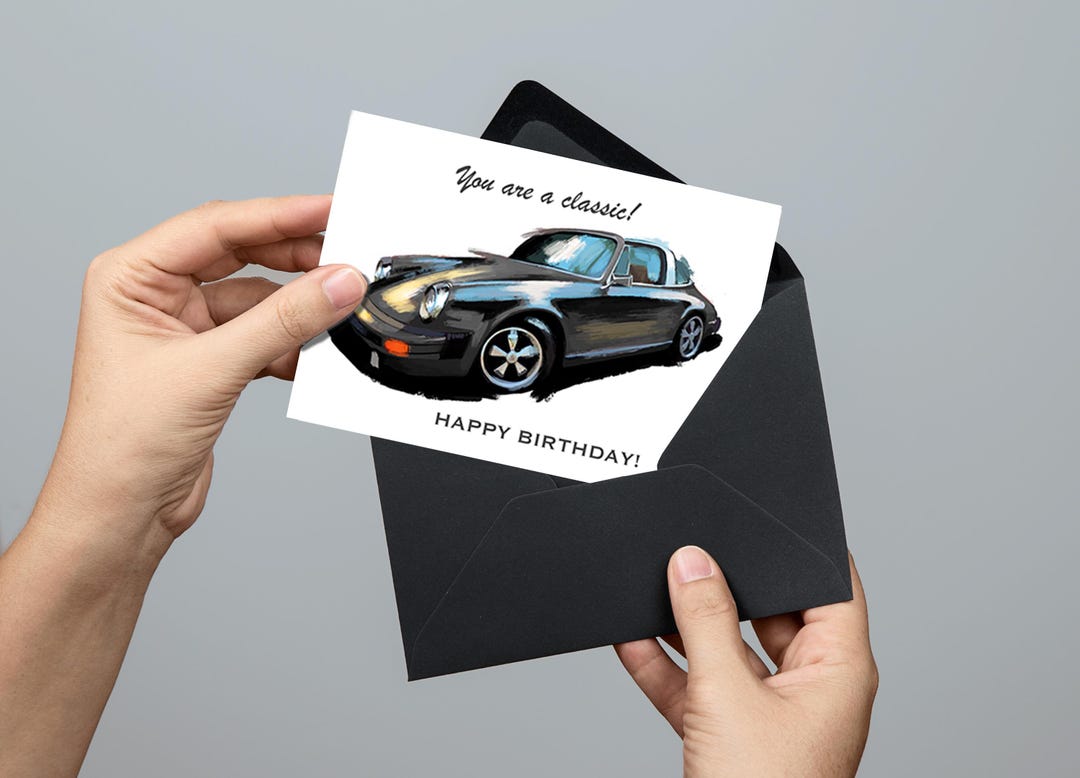 You Are a Classic Birthday Card, Custom Birthday Card, Porsche Thank ...