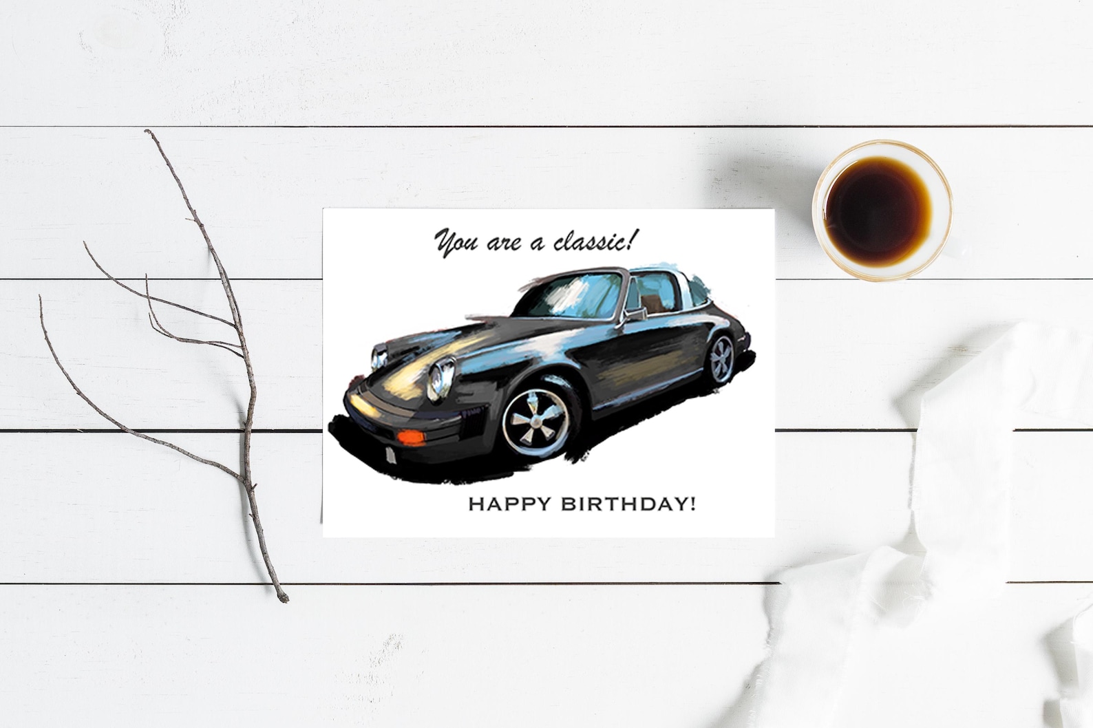 You Are a Classic Birthday Card, Custom Birthday Card, Porsche Thank ...