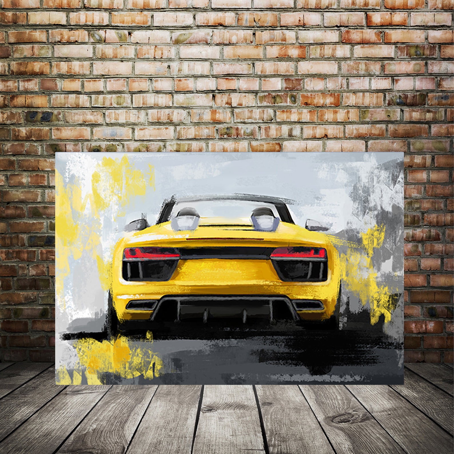 Audi Sports Car Art Print | Modern Automotive Canvas Painting | Man ...