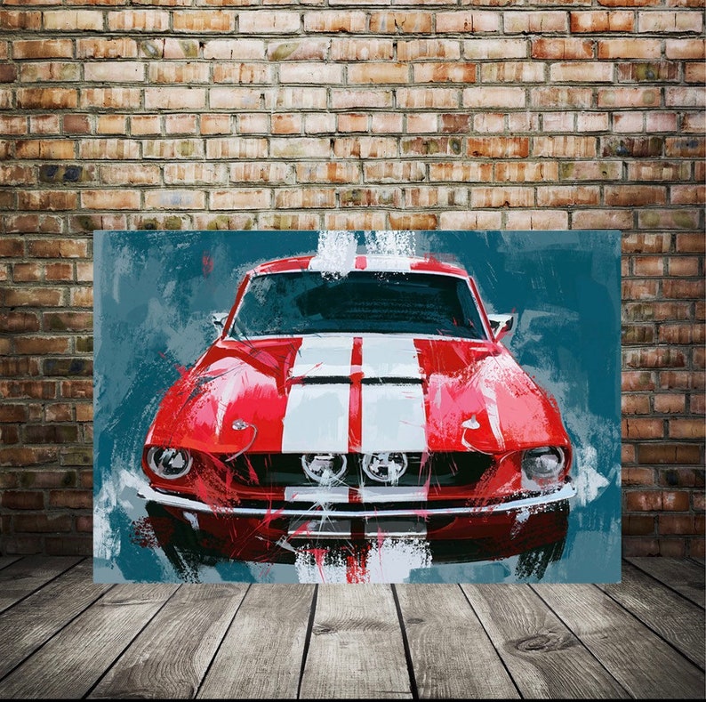 Car Portrait, Ford Mustang 1967, Canvas Art Print, Automotive ...