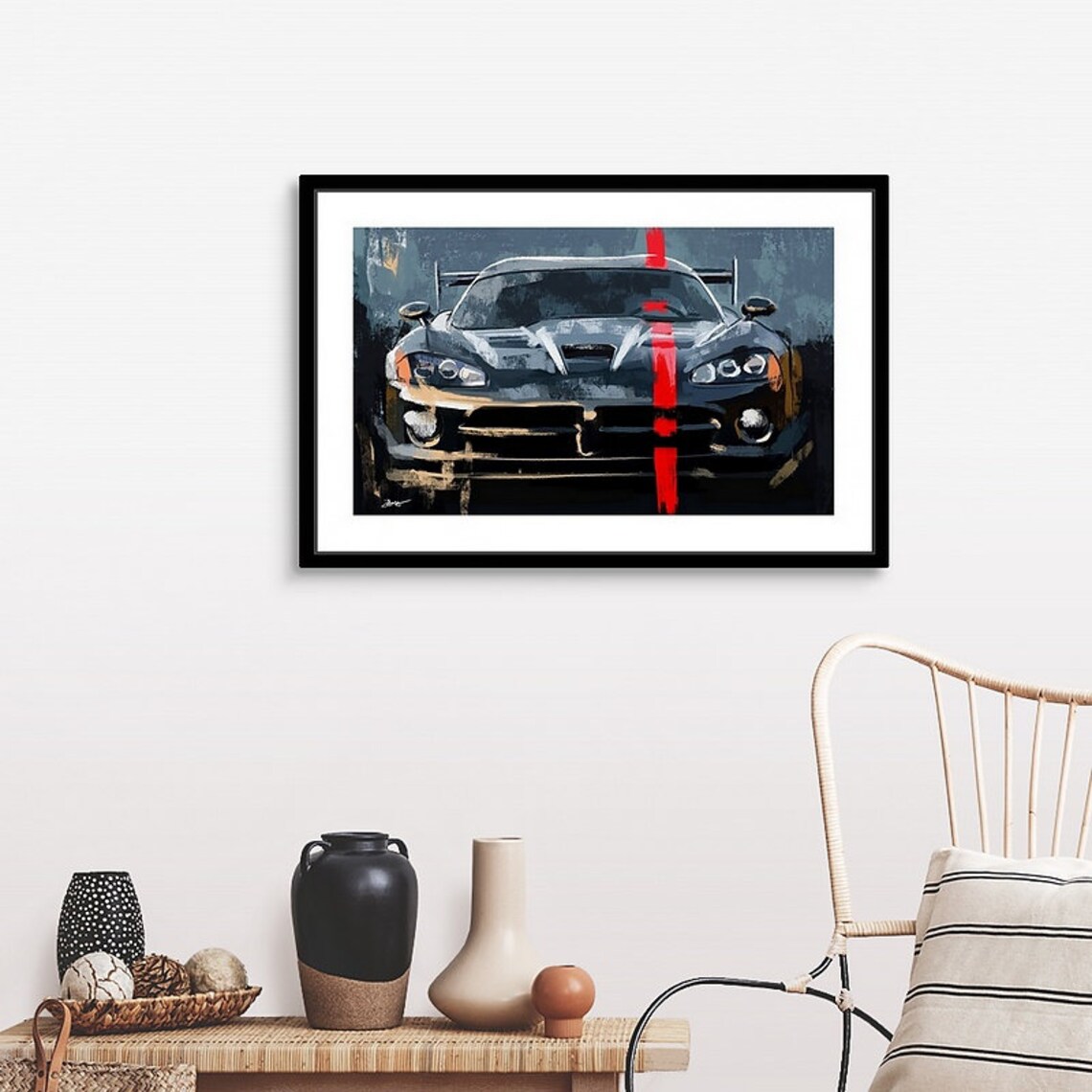 Viper Gen 4 Art Print, Dodge Artwork, Custom Car Painting, Race Car Art ...