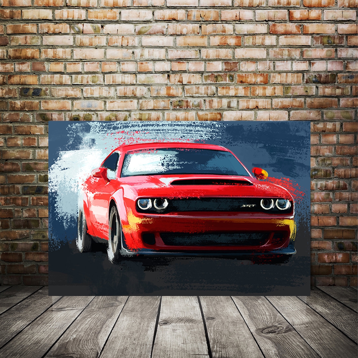 Challenger Art Print, Dodge Challenger Artwork, Car Enthusiast Art ...