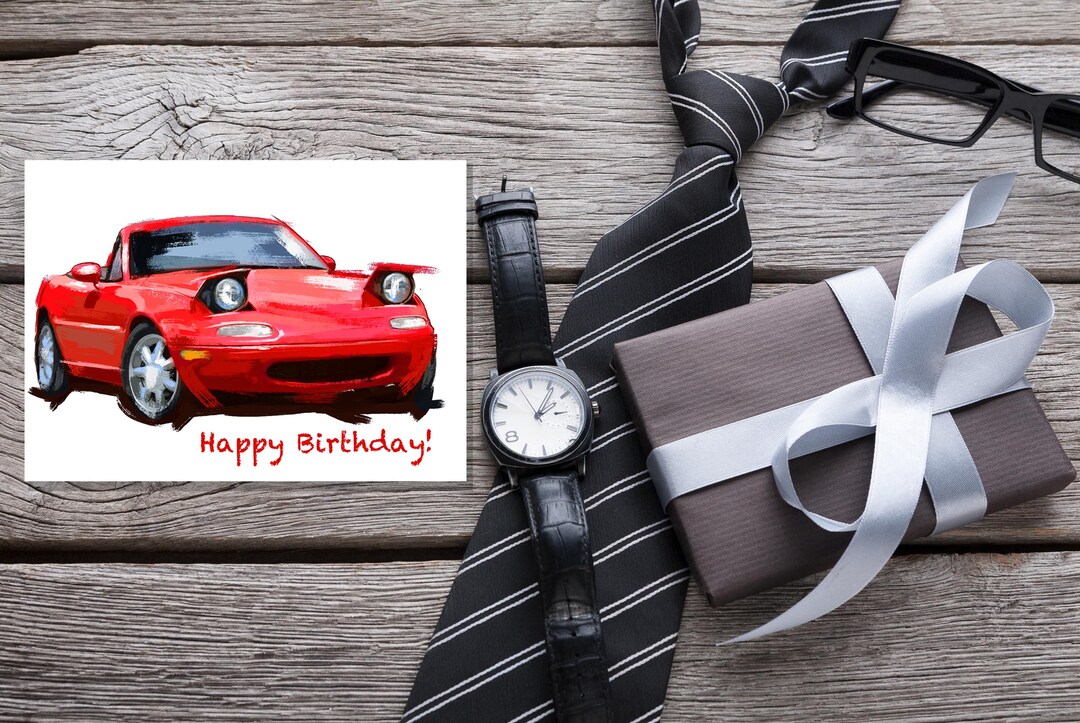 Mazda Miata 1995 Birthday Card, Miata Thank You Card, Mazda Miata Art ...