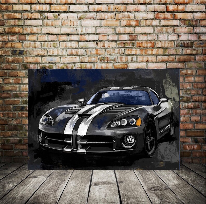 Viper Gen 4 Art Print, Dodge Artwork, Custom Car Painting, Race Car Art ...
