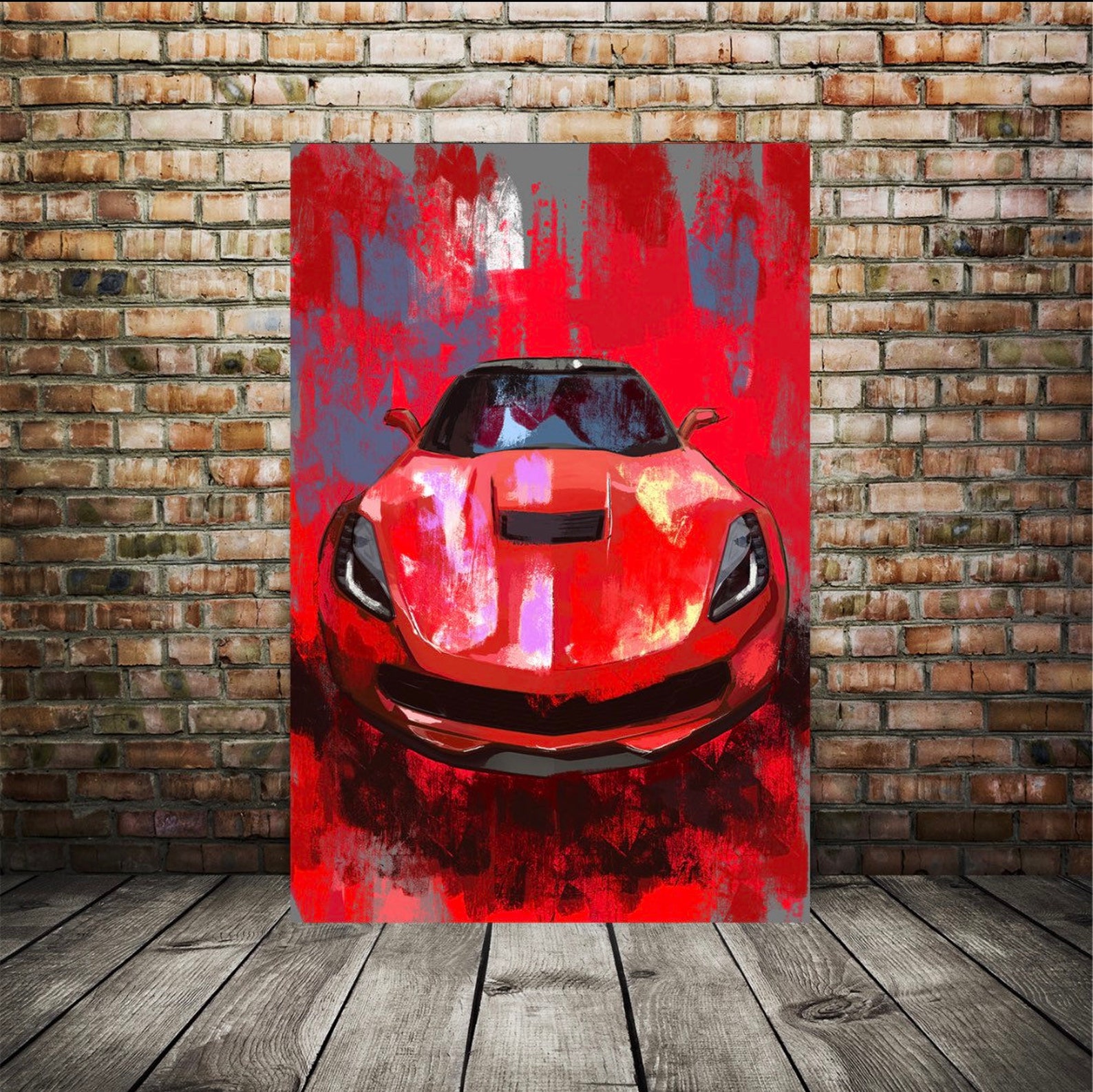 Corvette Art Print Z06 C7, Chevrolet Artwork, Car Enthusiast Art, Race ...