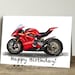 Motorcycle Birthday Card Set, Ducati Art Greeting Cards, Custom Bike ...