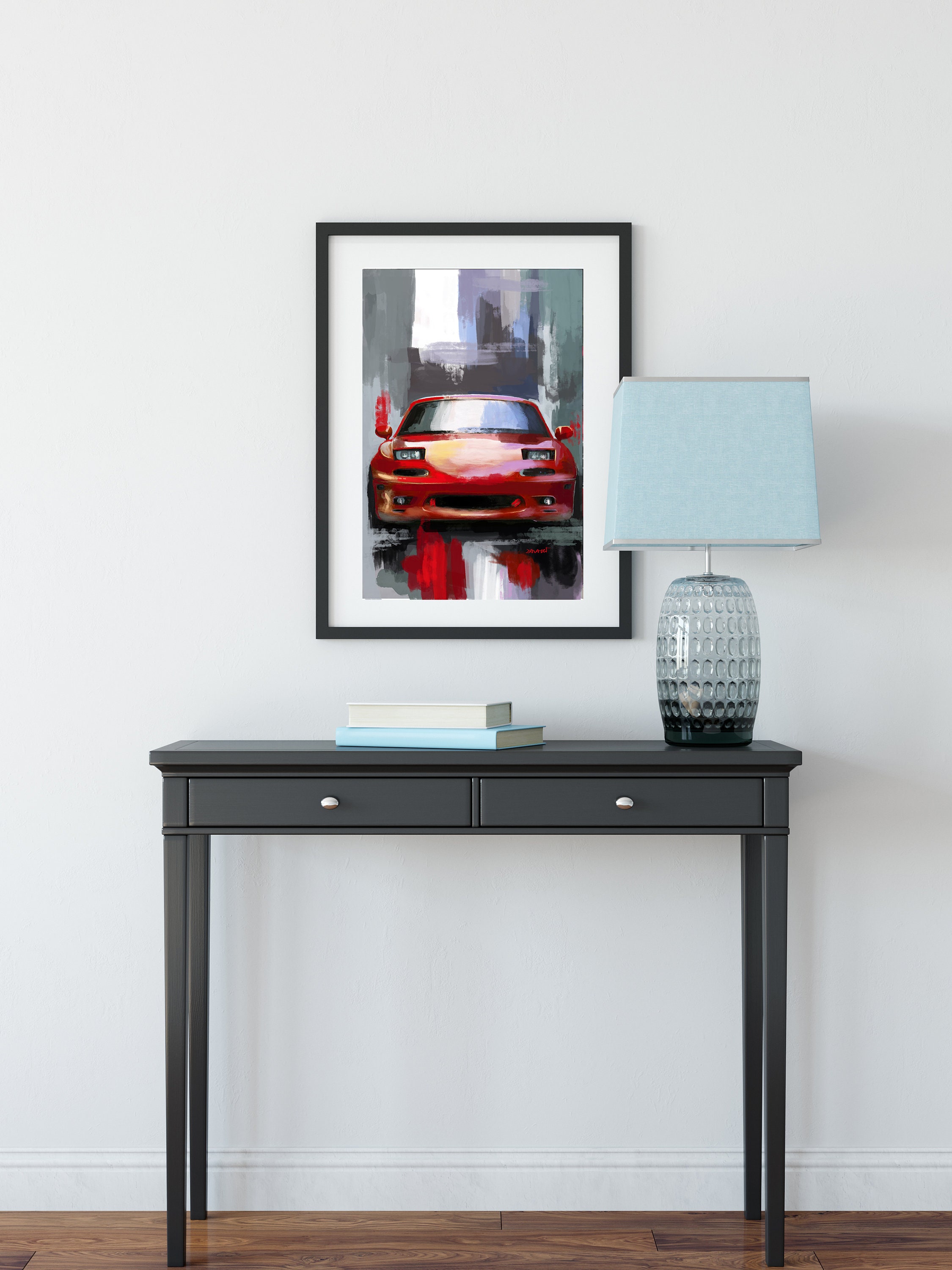 Red Mazda Miata Art Print – MX-5 Canvas Wall Artwork, Sports Car ...