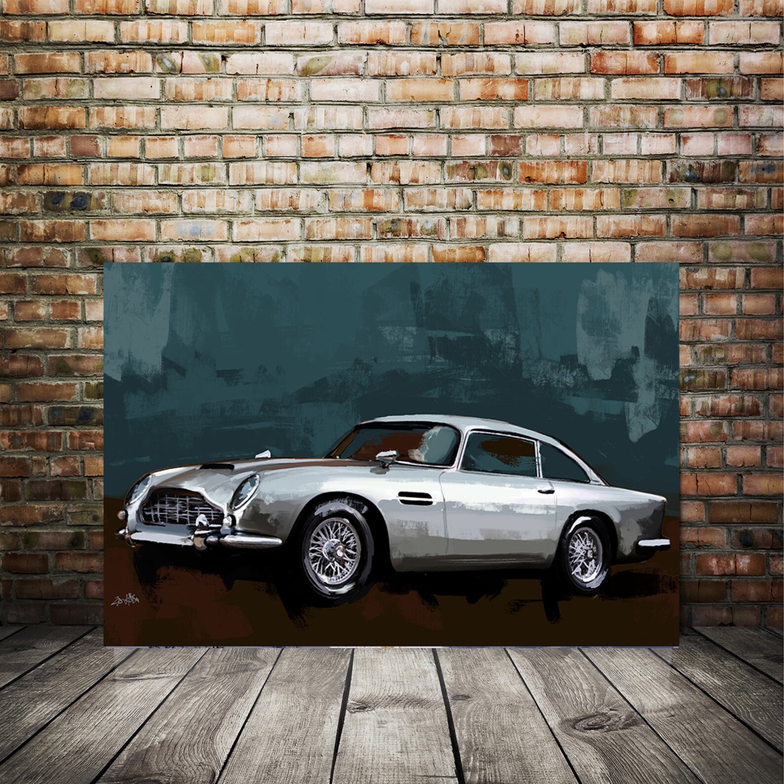 Austin Martin Silver, James Bond Car Canvas Print, British Classic ...