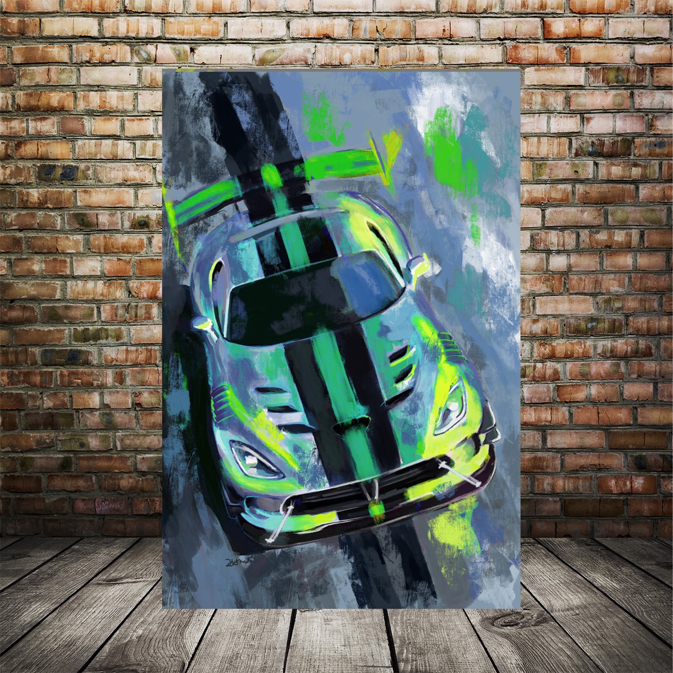 SRT Viper Painting | Dodge Viper Automotive Artwork | Custom Race Car ...