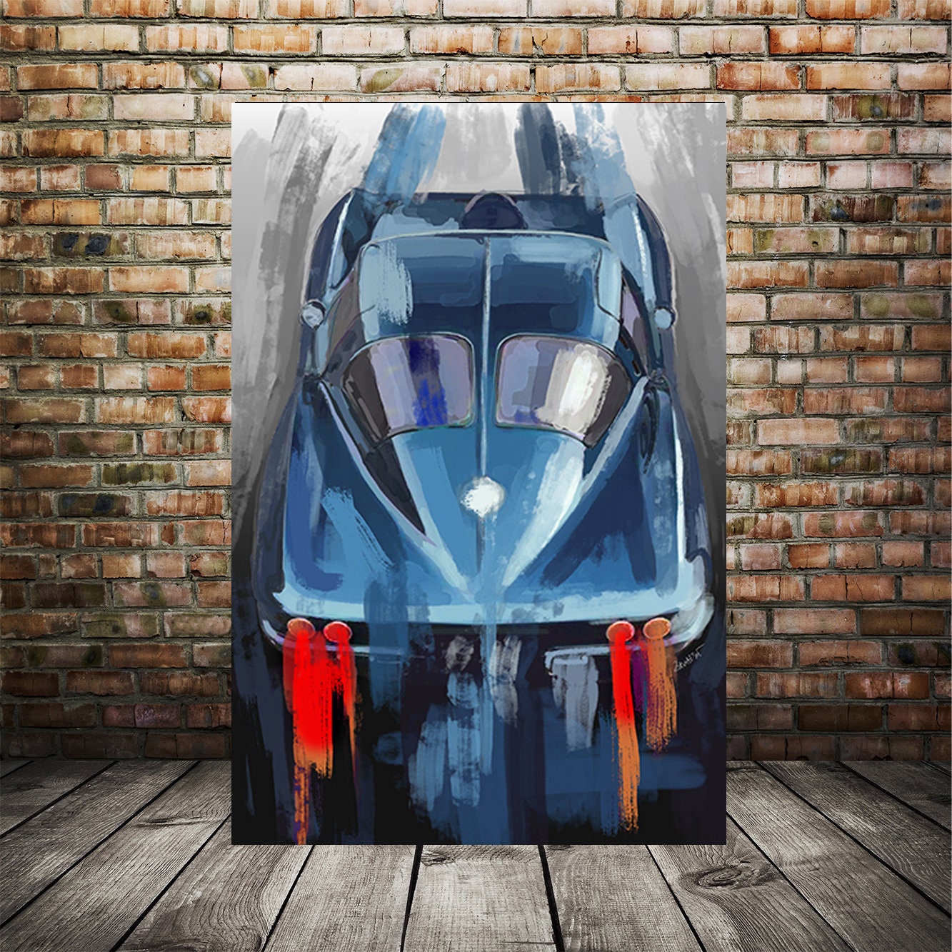Corvette Art Print, Split Window Veto, Car Enthusiast Art, Race Car Art ...