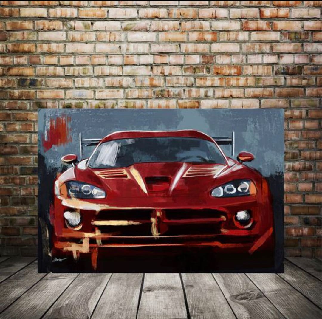 Viper Gen 4 Art Print, Dodge Artwork, Custom Car Painting, Race Car Art ...