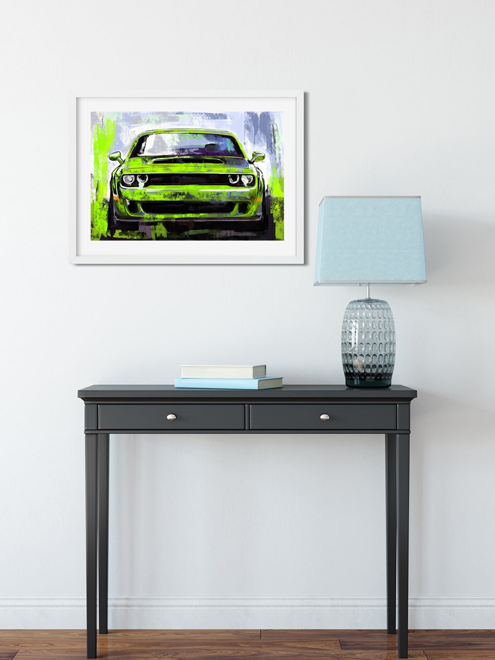 Challenger Art Print, Dodge Artwork, Car Enthusiast Art, Race Car Art ...