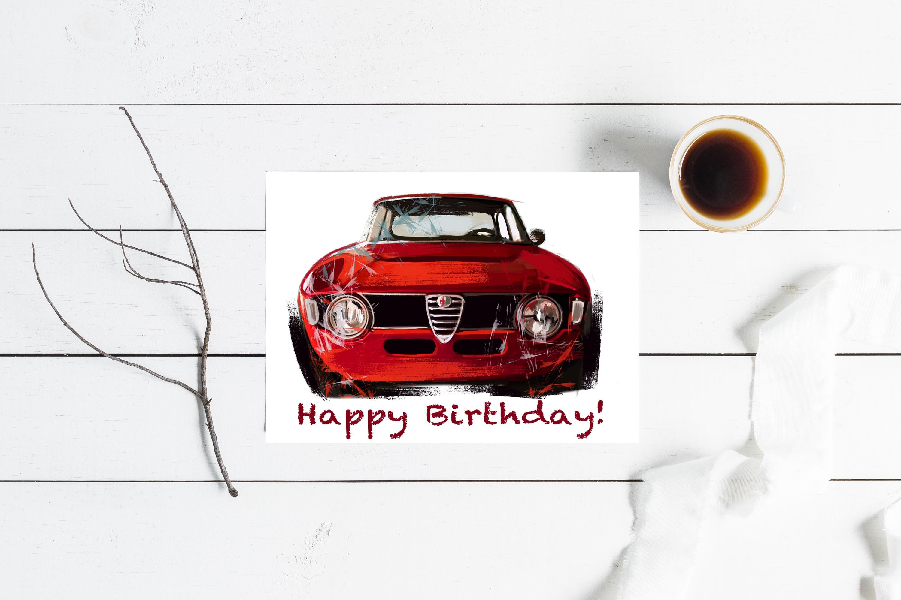 Alfa Romeo Custom Birthday Card, Alfa Romeo Thank You Card, Alfa ...
