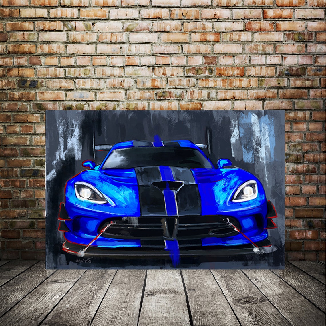 Viper ACR Art Print – Racing Car Canvas Artwork, Custom Automotive ...