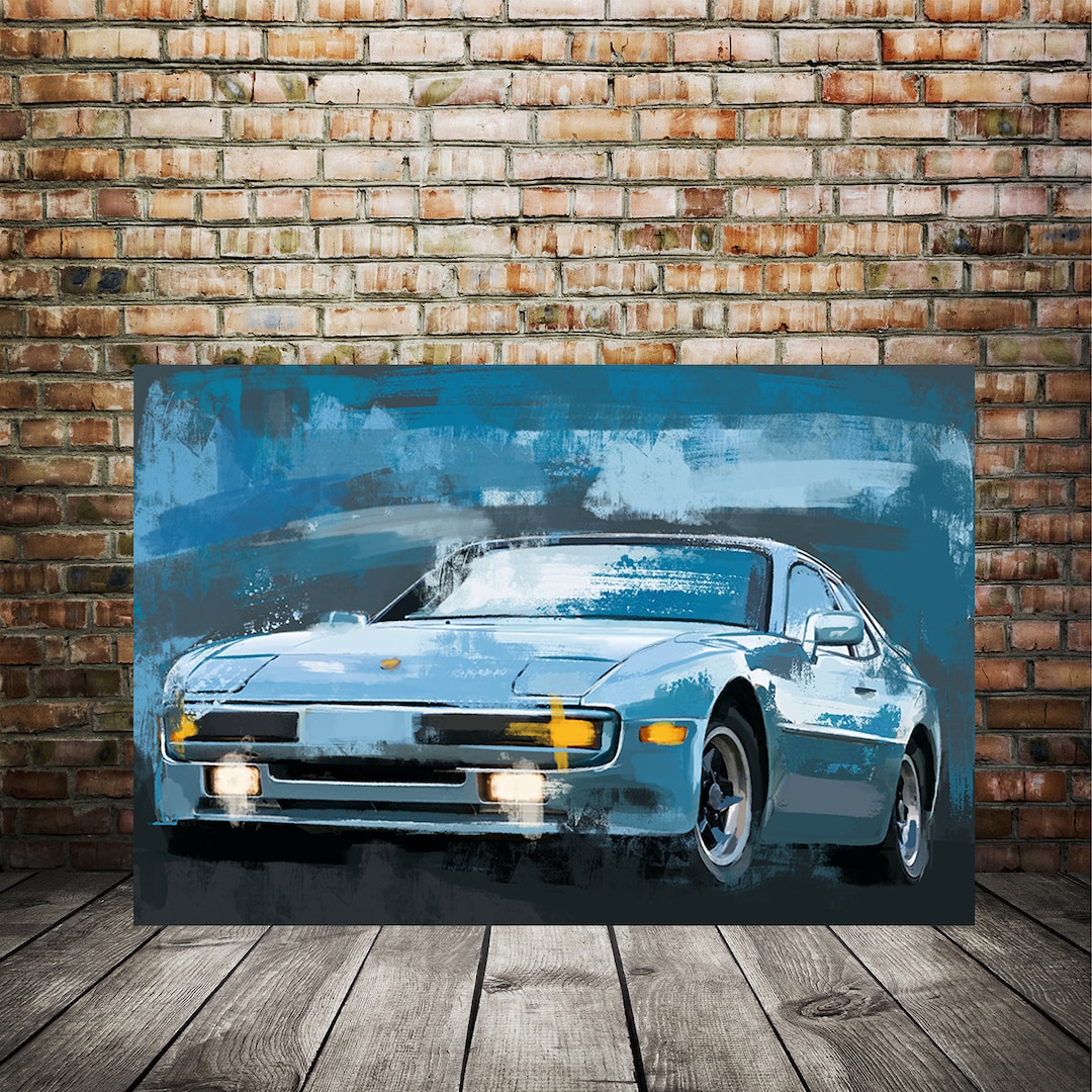 Porsche 944 Art Print – Classic Porsche Wall Art, Race Car Illustration ...