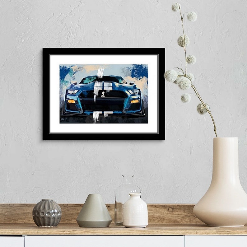 1967 Ford Mustang Art Print | Classic Mustang Canvas Painting ...