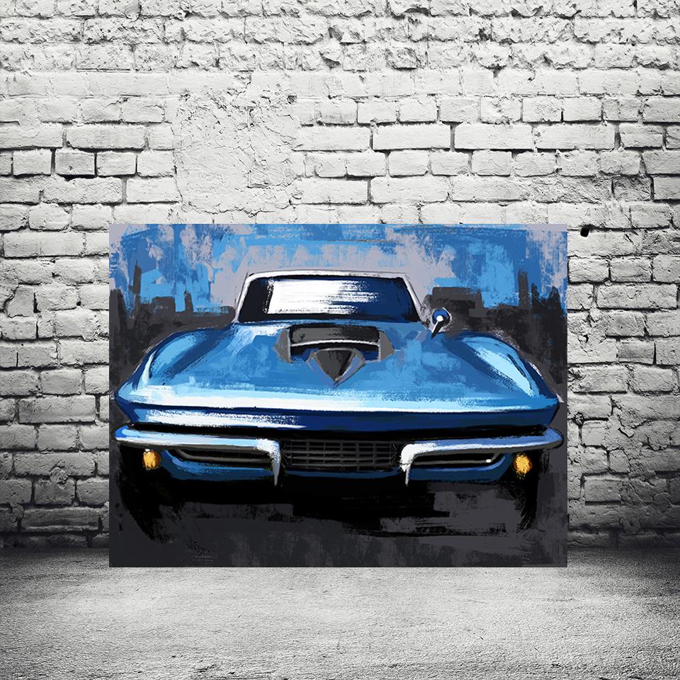 Corvette Art Print, 1963-67 Chevy Corvette Artwork, Car Enthusiast Art ...