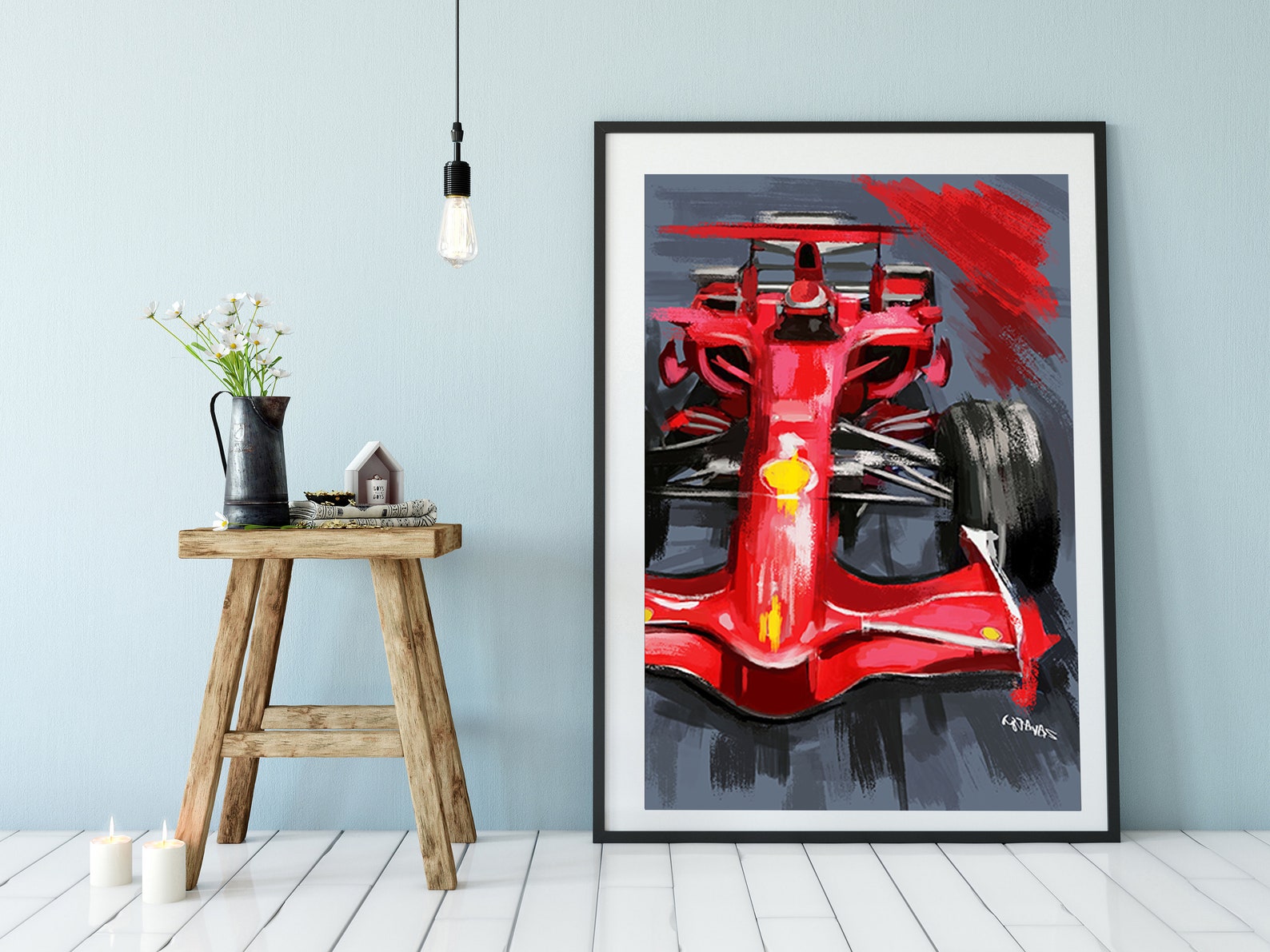 Automotive Painting, F1 Ferrari Art Print, Automotive Art Print, Canvas ...