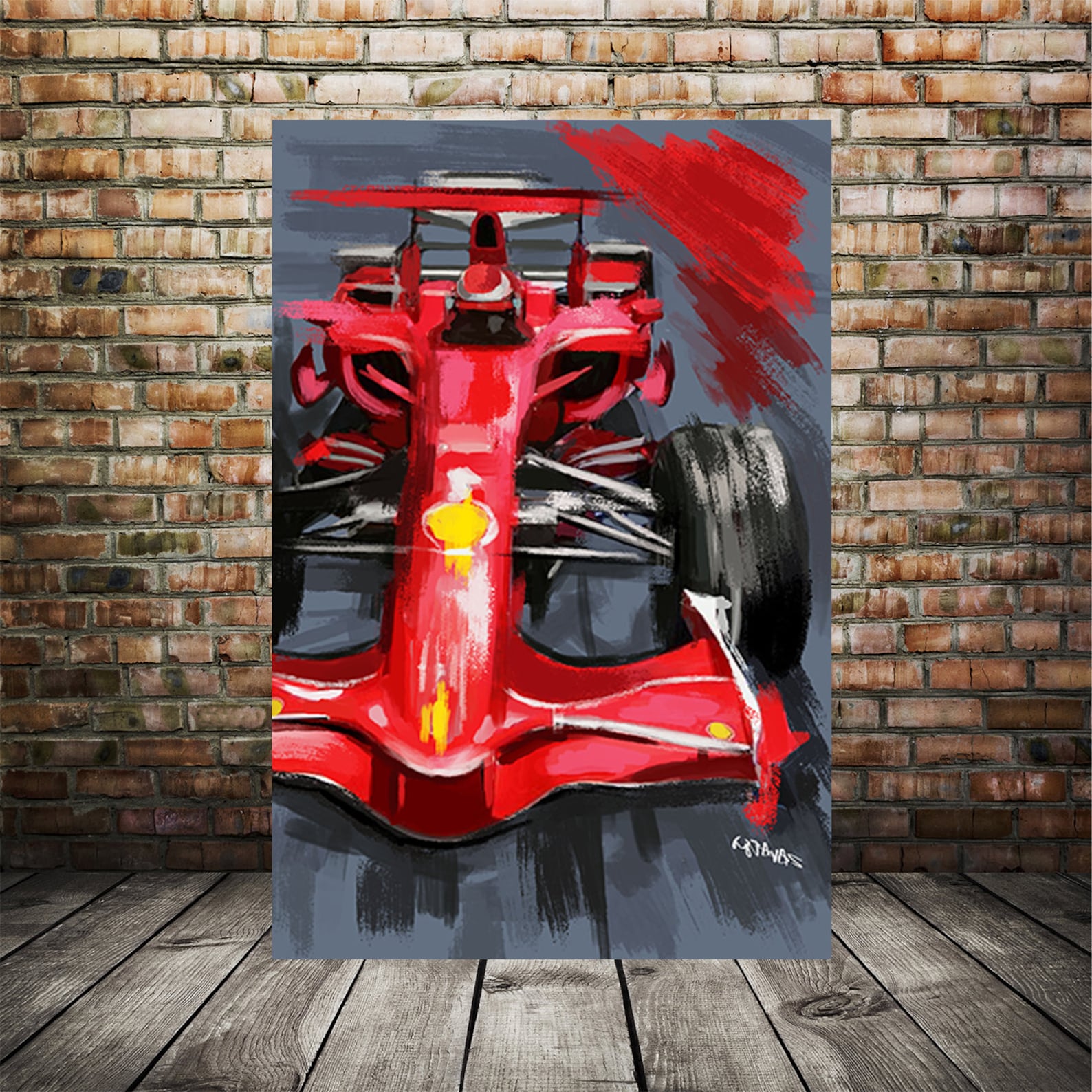 Automotive Painting, F1 Ferrari Art Print, Automotive Art Print, Canvas ...