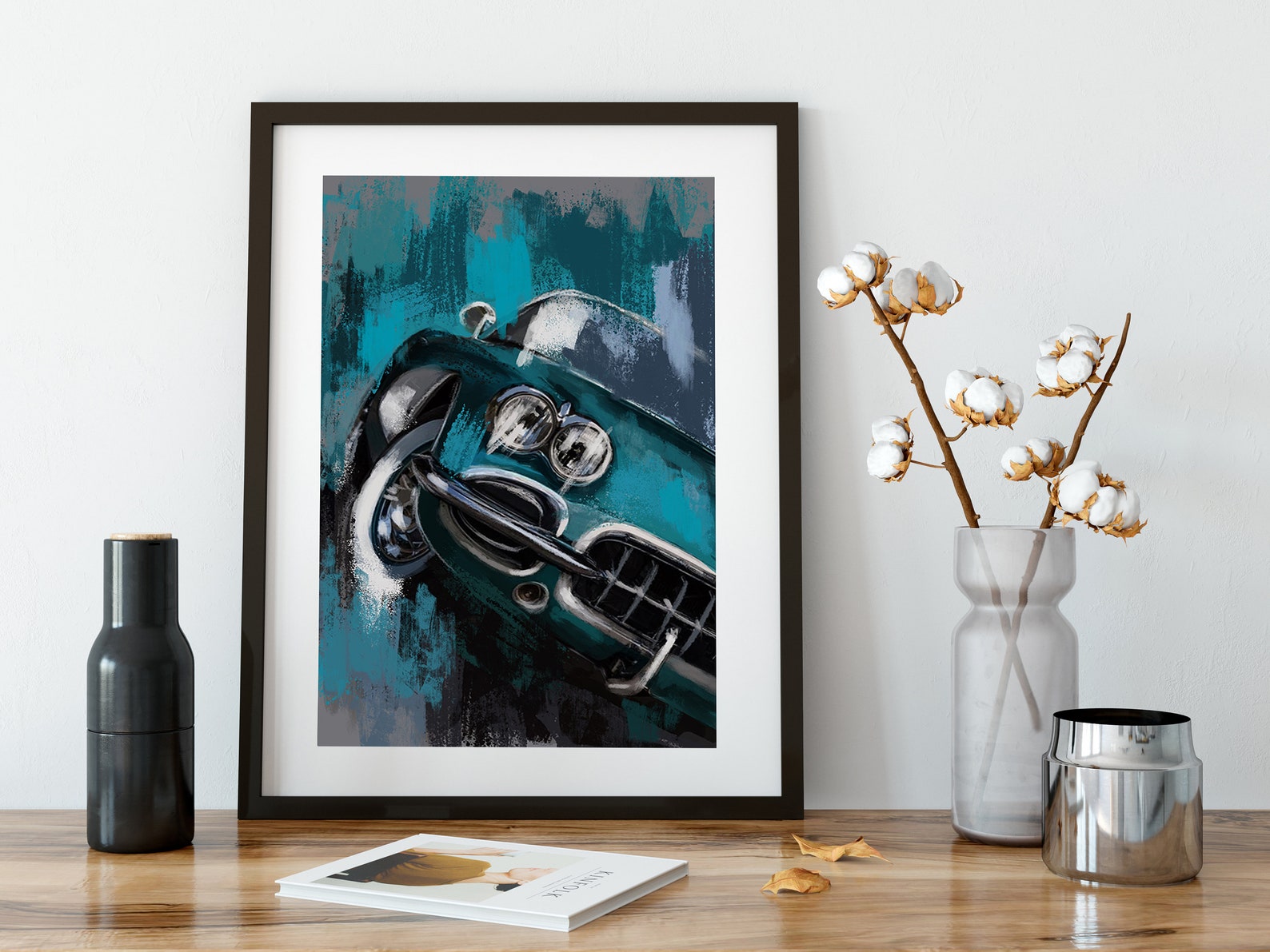 Classic Corvette , C1 Corvette Art Print, Chevy C1 Artwork, Car ...