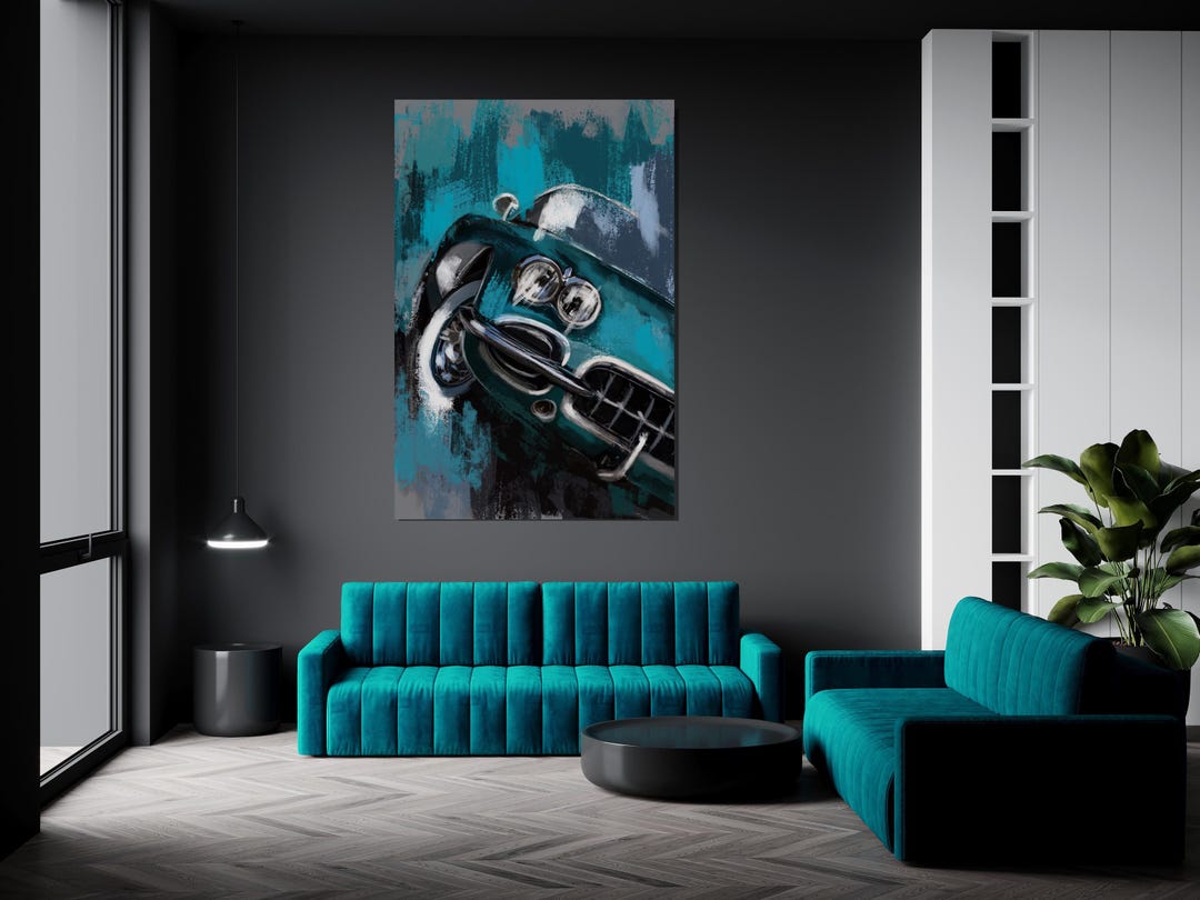 Classic Corvette , C1 Corvette Art Print, Chevy C1 Artwork, Car ...